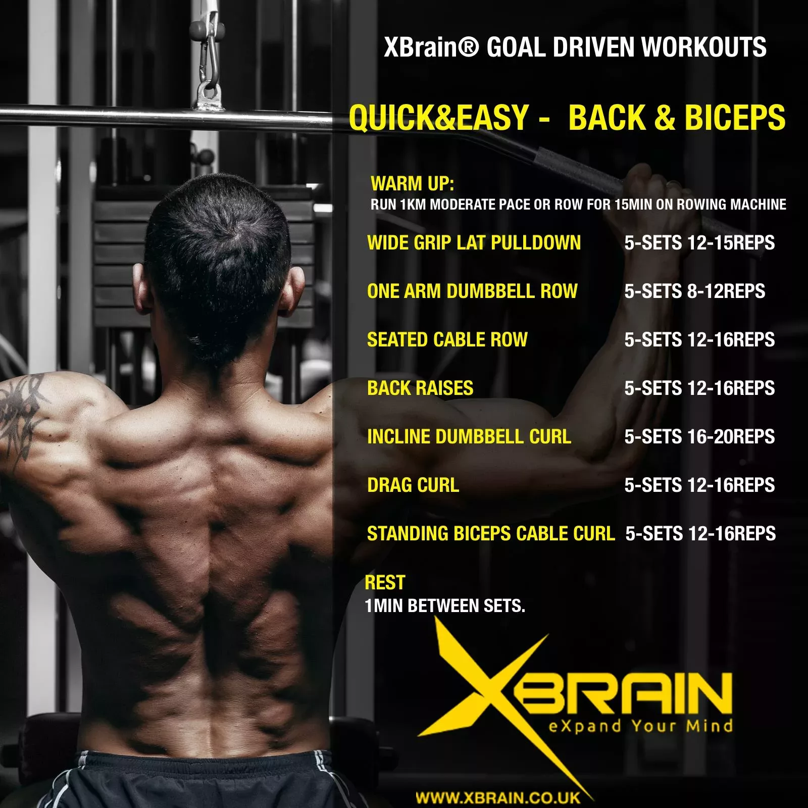 XBRAIN GOAL DRIVEN WORKOUTS – QUICK & EASY BACK AND BICEPS - XBrain