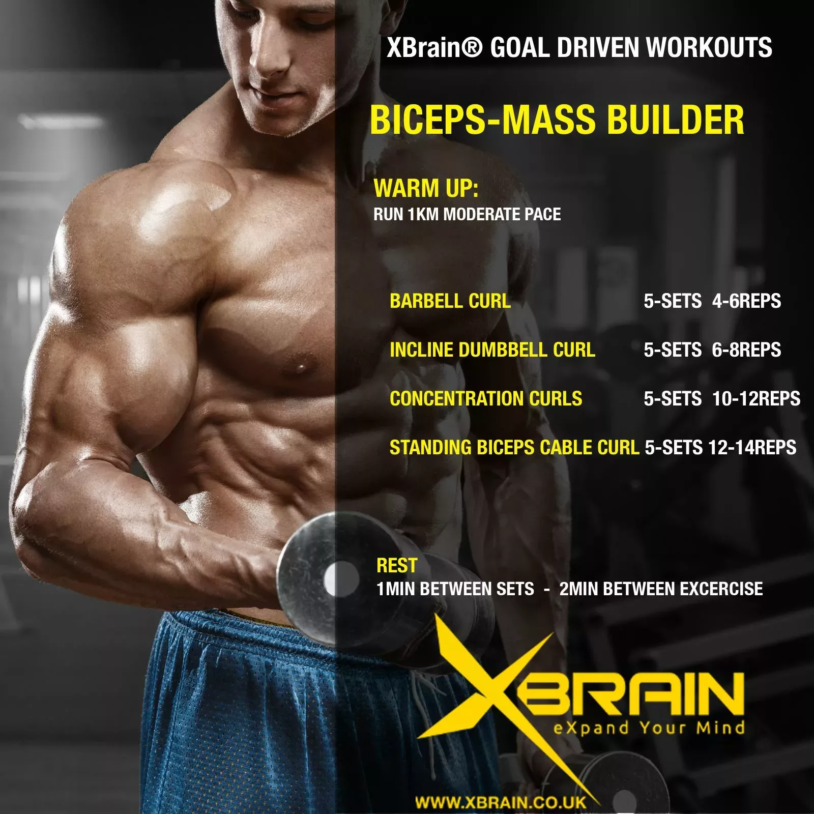 XBRAIN GOAL DRIVEN WORKOUTS – BICEPS MASS BUILDER - XBrain