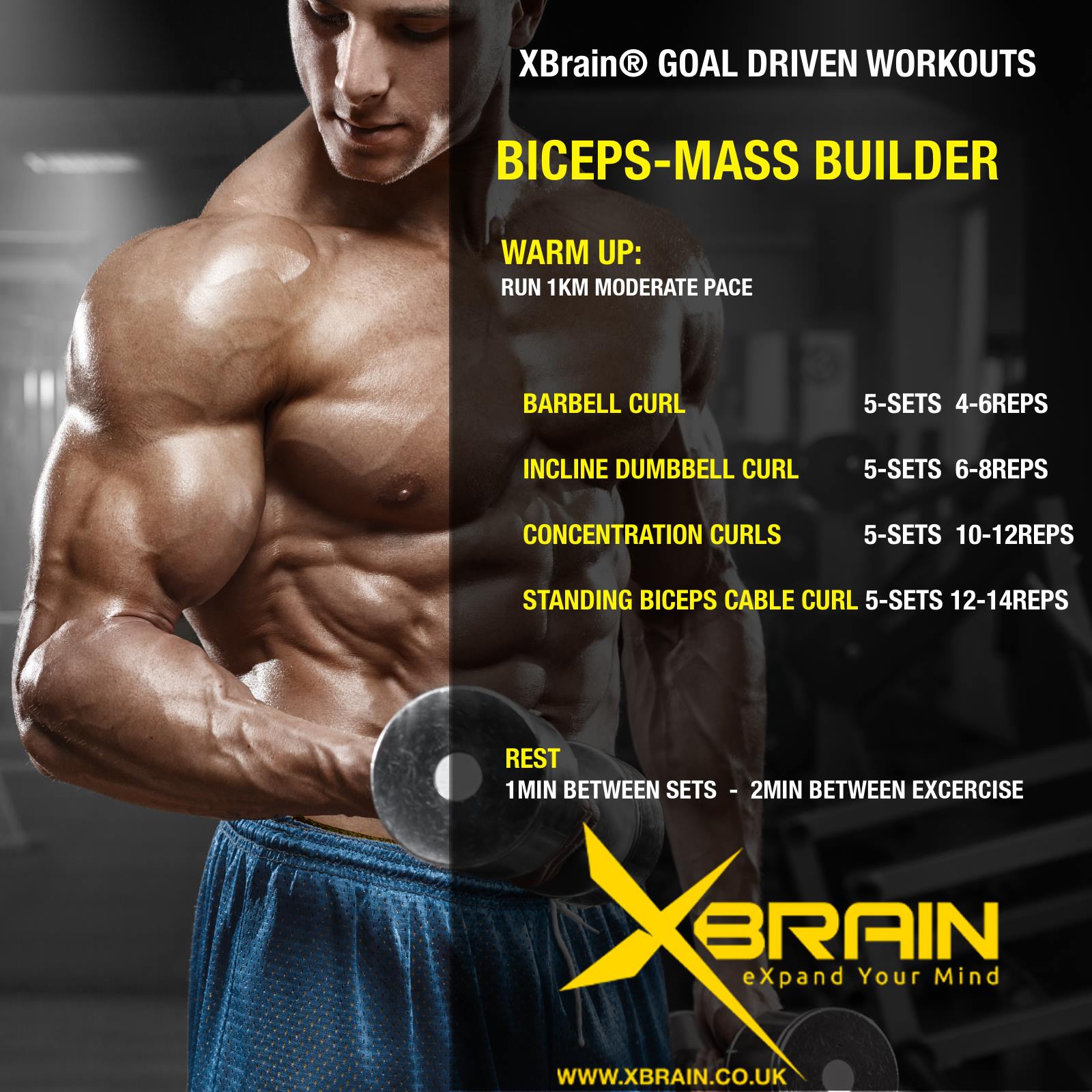 XBRAIN GOAL DRIVEN WORKOUTS – BICEPS MASS BUILDER - XBrain
